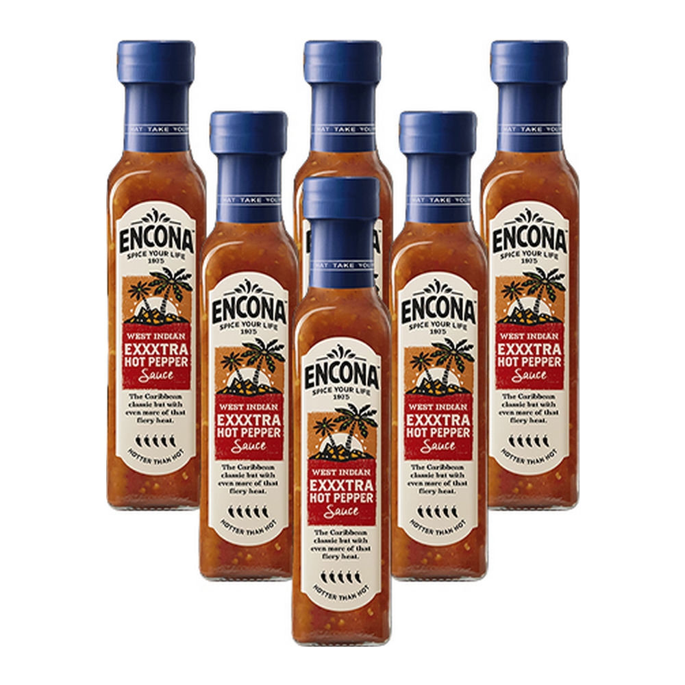 Encona - West Indian Exxxtra Hot Pepper Sauce - 6x 142ml | FoodWorld-XL