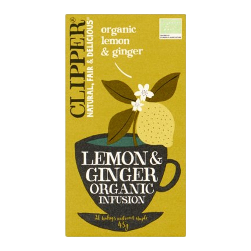 Clipper - Organic lemon & ginger tea - 20 zakjes | FoodWorld-XL